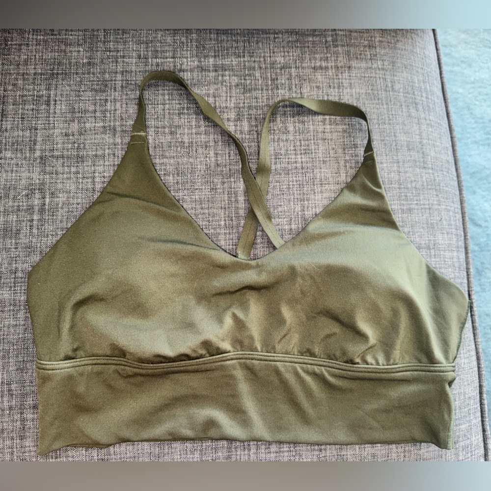 Offline By Aerie Olive Green Padded Sports Bra. Size … - Gem